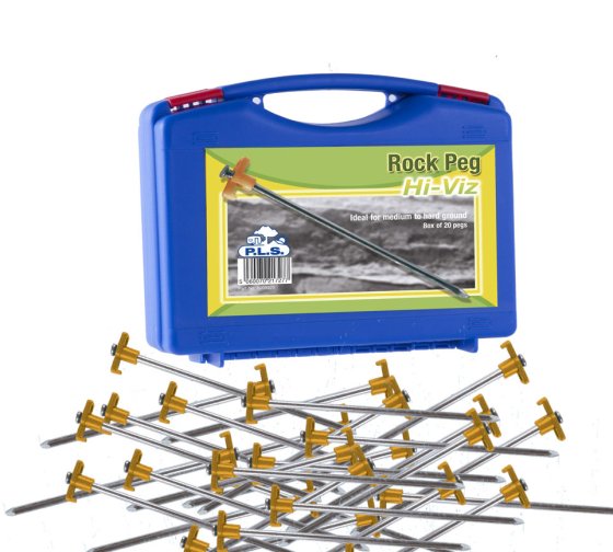 Box of 20 x Rock Peg with Hi-Viz Plastic Hook – Northern Caravans