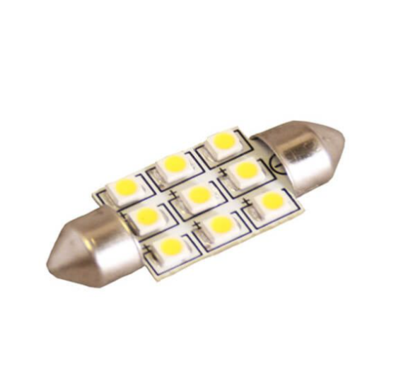 S8.5 Festoon 9 LED Warm White 12 Volt Bulb – Northern Caravans