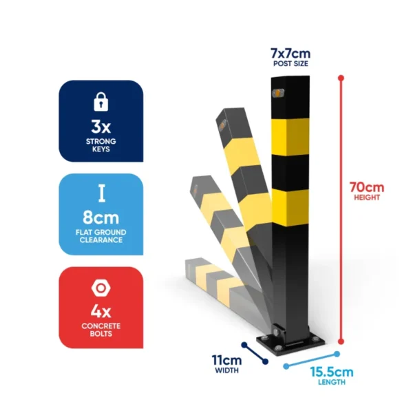 Streetwize Heavy Duty Folding Parking Post – Square – Northern Caravans